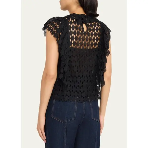 Ulla Johnson Daevy Lace Top - Noir