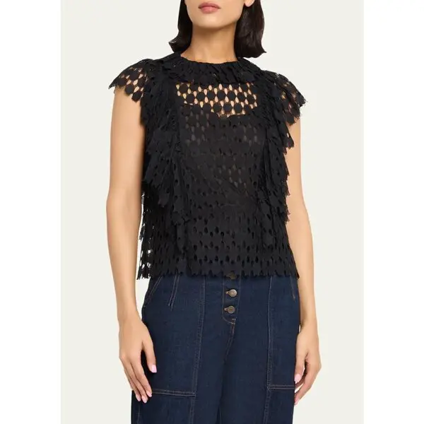 Ulla Johnson Daevy Lace Top - Noir