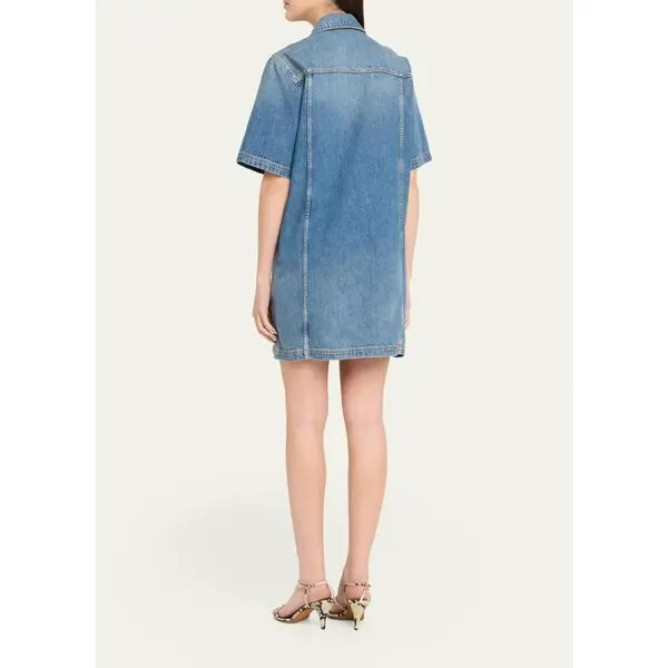Ulla Johnson Painters Denim Mini Shirtdress
