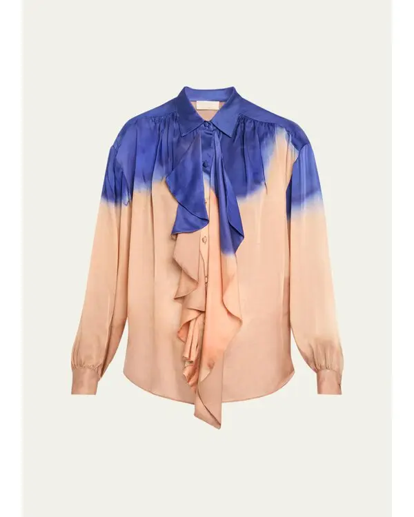 Ulla Johnson X Helen Frankenthaler Gesture Silk-chiffon Ruffle Blouse