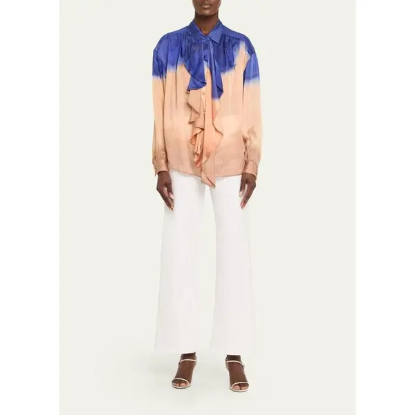 Ulla Johnson X Helen Frankenthaler Gesture Silk-chiffon Ruffle Blouse