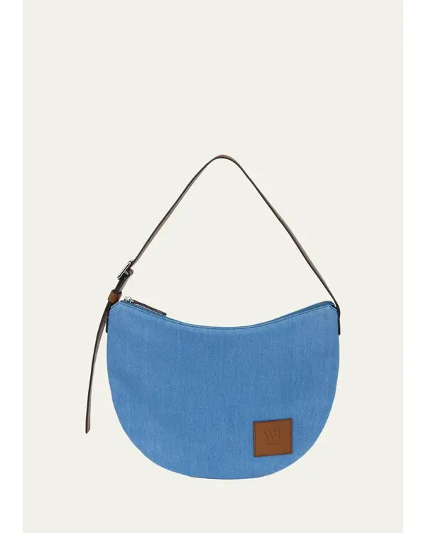 WE-AR4 The Swing Crescent Shoulder Bag - Denim
