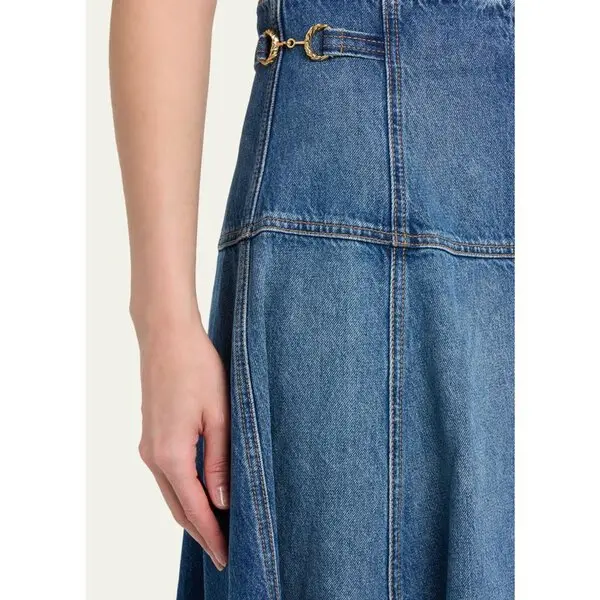 Ulla Johnson Brigette Denim Midi Skirt - Danube