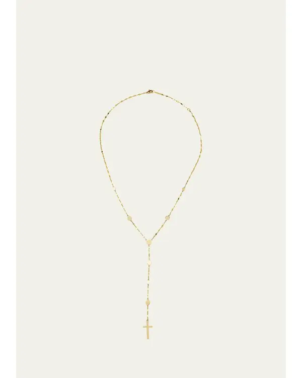 Lana Jewelry 14k Yellow Disc Chain Lariat Crossary Necklace, 18 - Gold