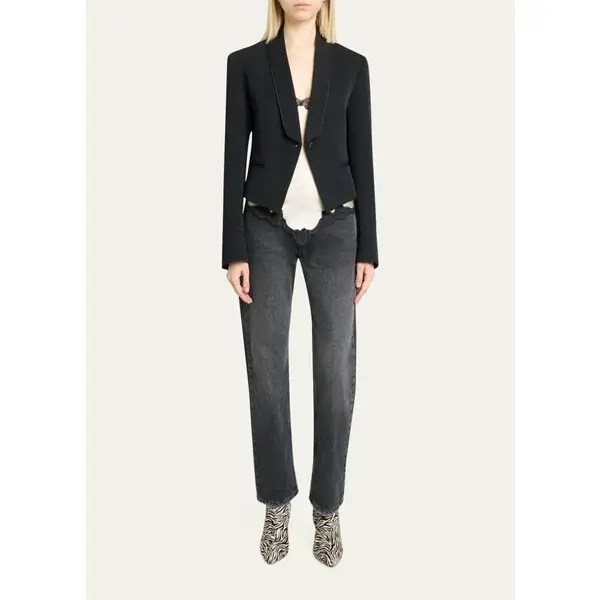 Isabel Marant Étoile Pialena Satin Trim Single-breasted Tailored Jacket