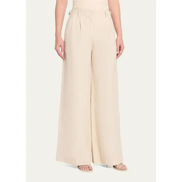 Simkhai Leroy Pleated Wide-leg Pants