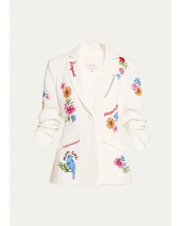 Cinq À Sept Cheyenne Embroidered Vine Blazer