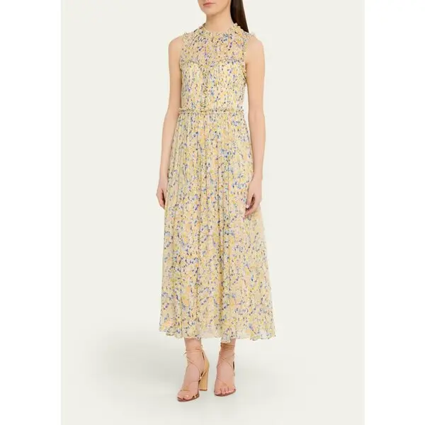 Ulla Johnson Kasia Floral Silk Chiffon Midi Dress