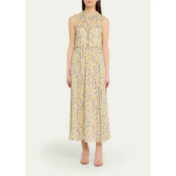 Ulla Johnson Kasia Floral Silk Chiffon Midi Dress