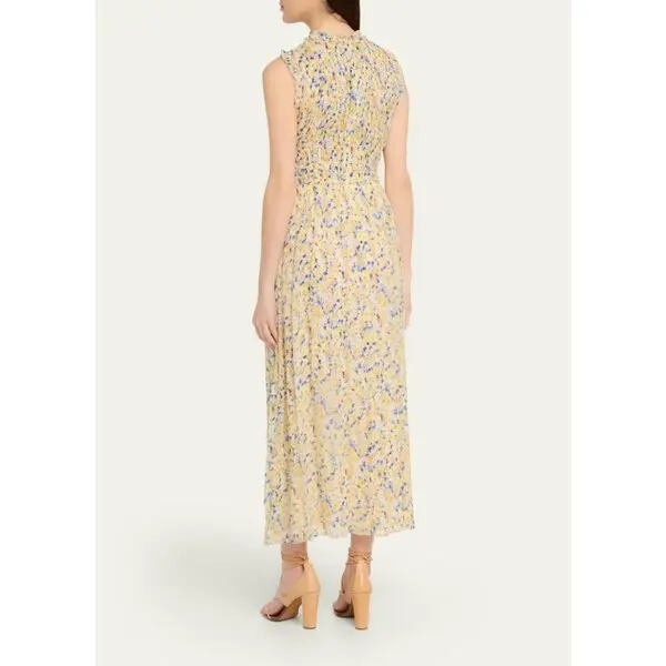Ulla Johnson Kasia Floral Silk Chiffon Midi Dress