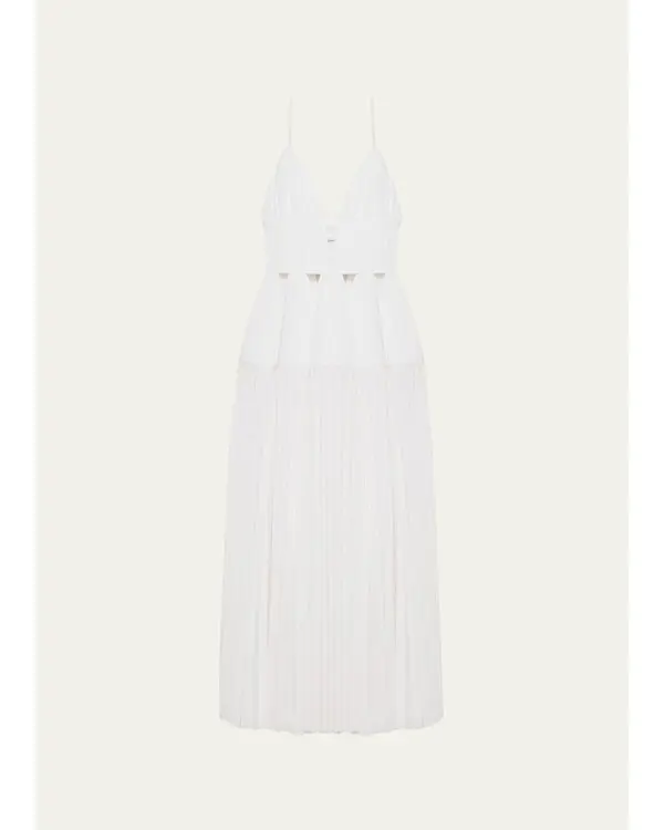 Simkhai Selene Pleated Cotton Gown