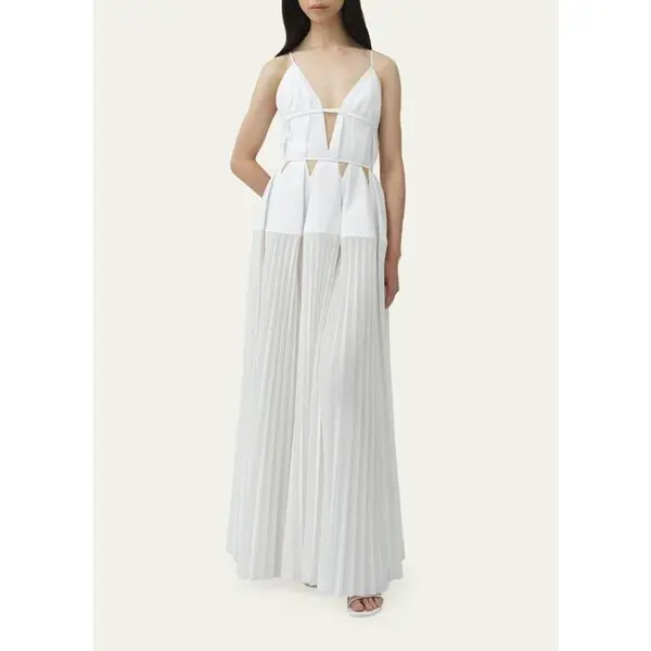Simkhai Selene Pleated Cotton Gown