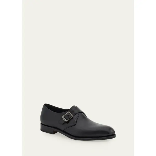 FERRAGAMO Sullivan Tramezza Leather Monk-strap Loafers