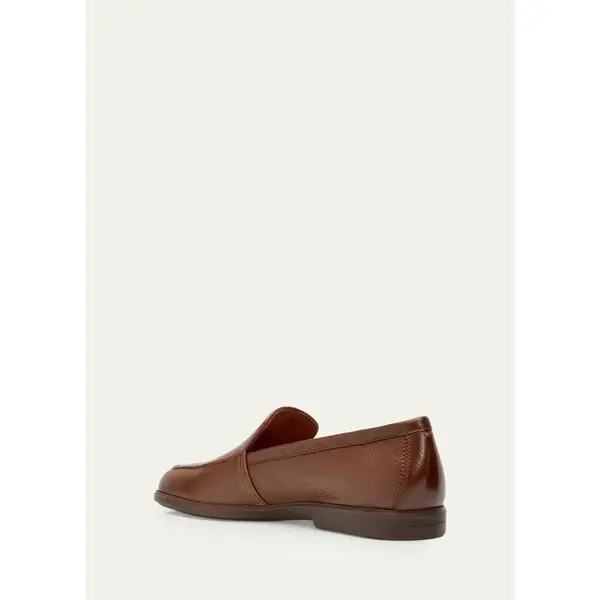 Santoni Malibu Grained Leather Rubber-sole Loafers