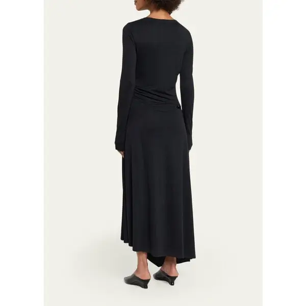 3.1 Phillip Lim Embellished Draped Long-sleeve Maxi Dress