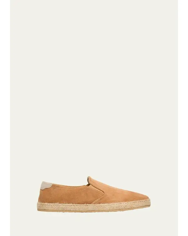 Brunello Cucinelli Suede Slip-on Espadrilles - Tan