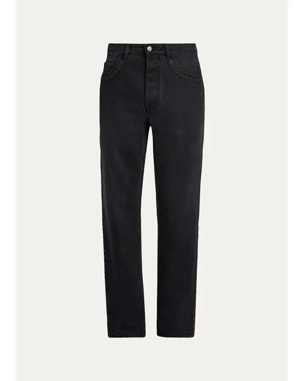 Marni Grommet-trimmed Straight-leg Jeans
