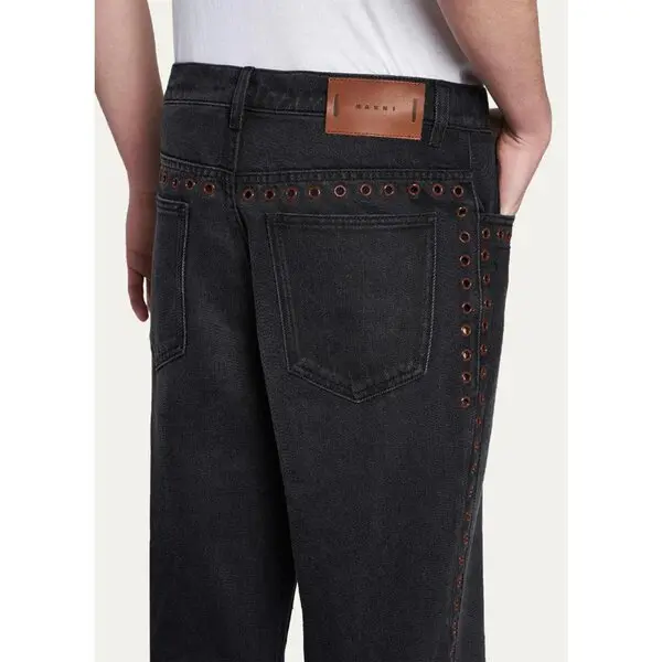 Marni Grommet-trimmed Straight-leg Jeans