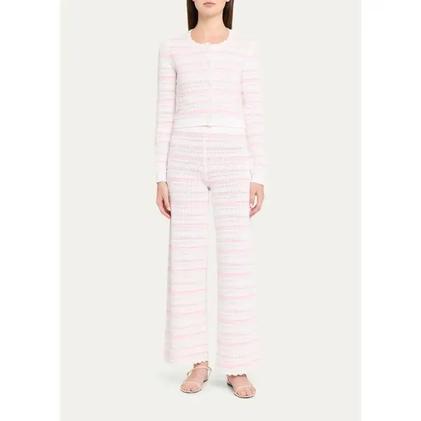 LoveShackFancy Clarabeth Striped Crochet Pants