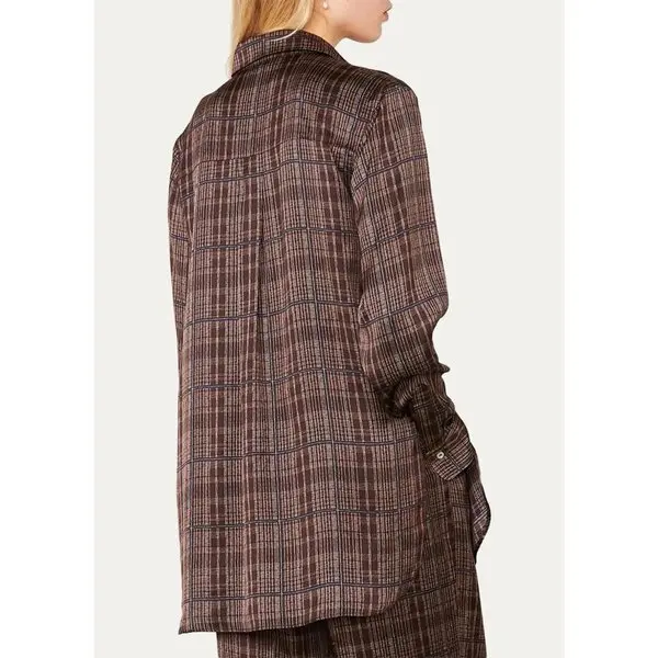 Officine Générale Loose Plaid-print Viscose Shirt