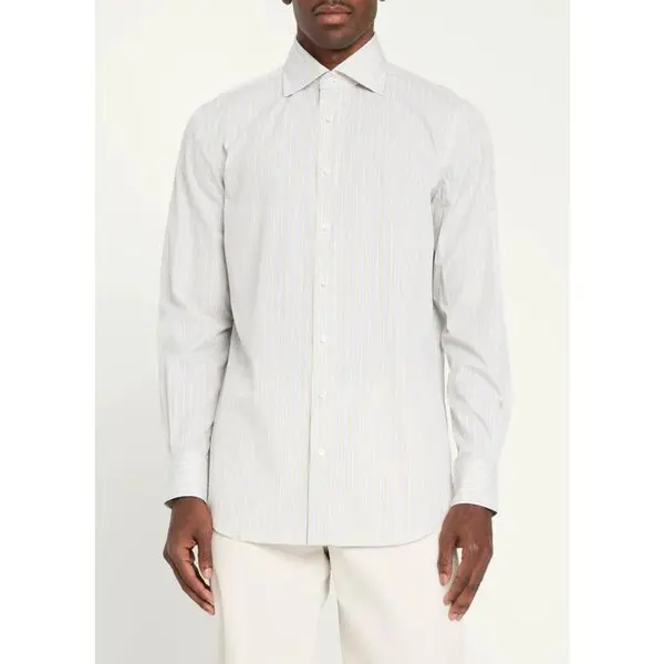 Cesare Attolini Cotton Multi-stripe Classic Fit Sport Shirt - Red Multi