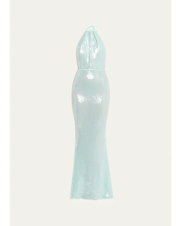 Retrofete Elexa Sequined Halter Dress