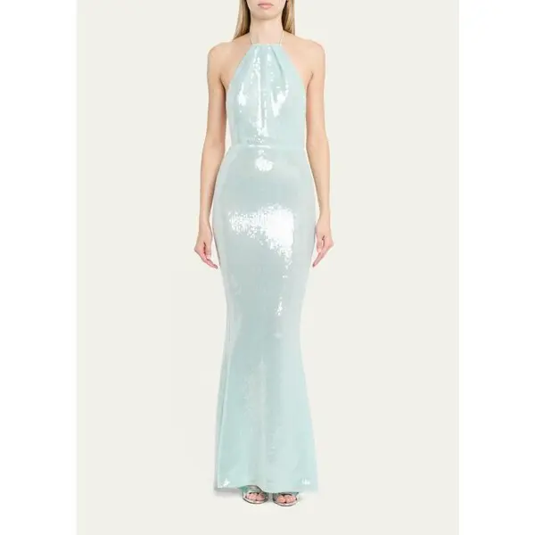 Retrofete Elexa Sequined Halter Dress