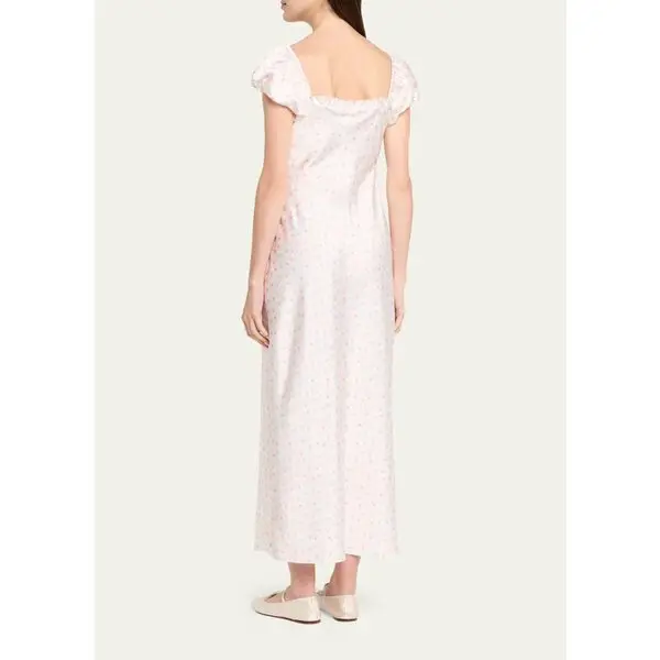 LoveShackFancy Epone Floral Puff-sleeve Maxi Dress
