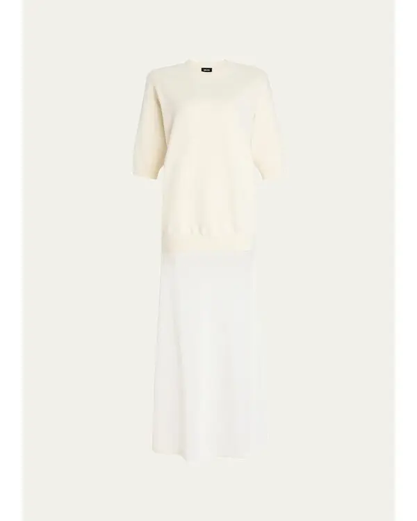 SEROYA Arwen Knit Maxi Dress - Eggshell