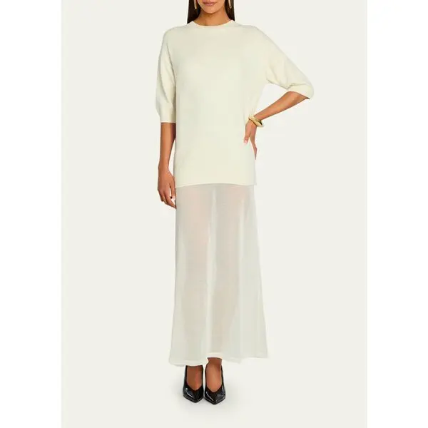SEROYA Arwen Knit Maxi Dress - Eggshell