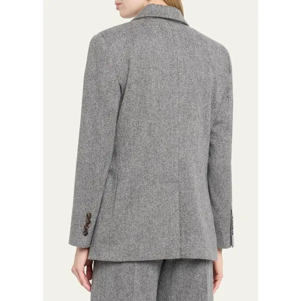 Brunello Cucinelli Wool-mohair Herringbone Blazer