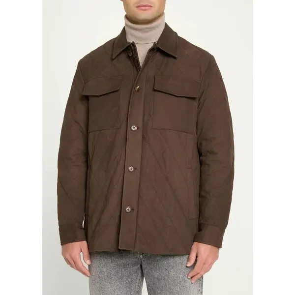 Cesare Attolini Quilted Leather Jacket