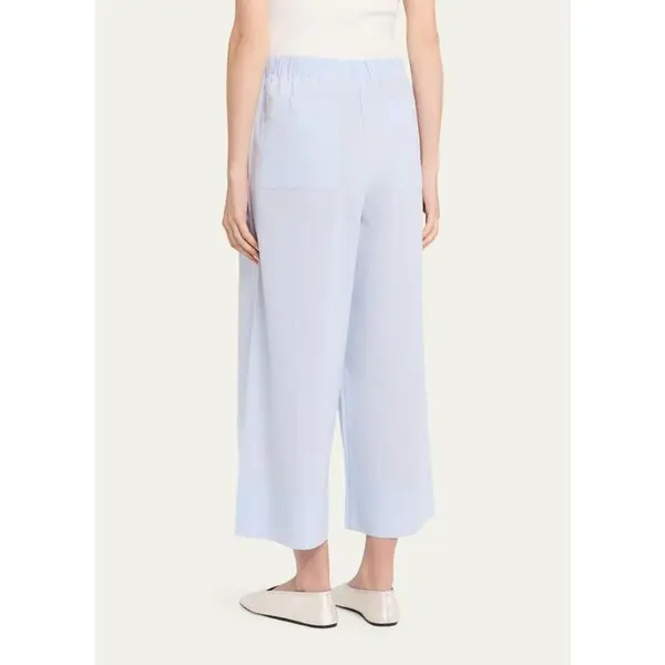 TOTEME Cotton-linen Wide-leg Drawstring Summer Trousers