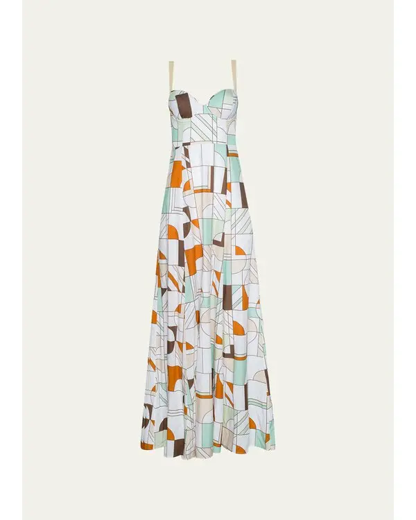 L'Agence Sutton Geometric Maxi Dress