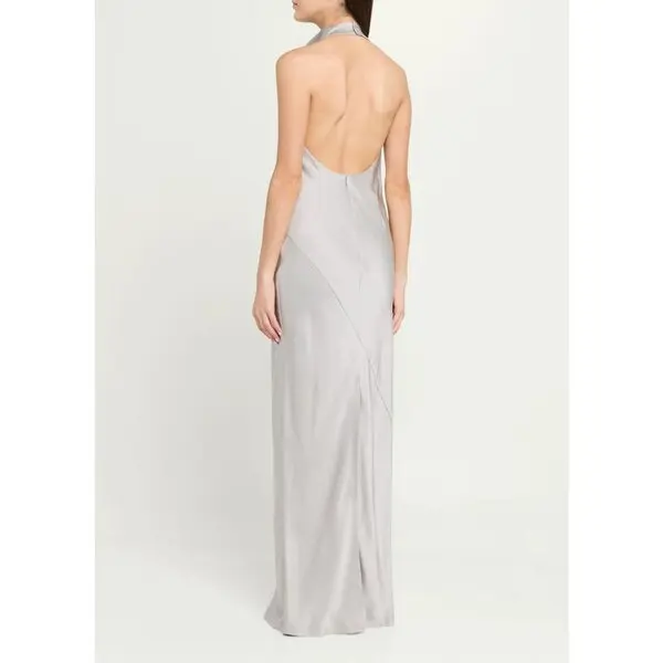 Brunello Cucinelli Fluid Silk Satin Cowl Halter Gown
