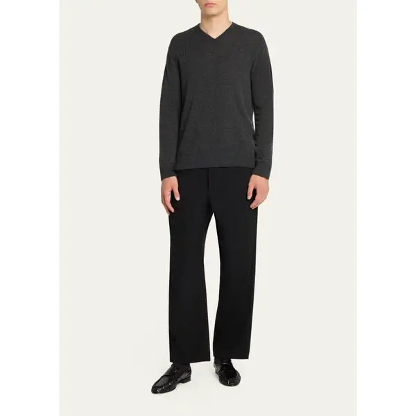 THE ROW Pascale Wool Twill Pull-on Pants