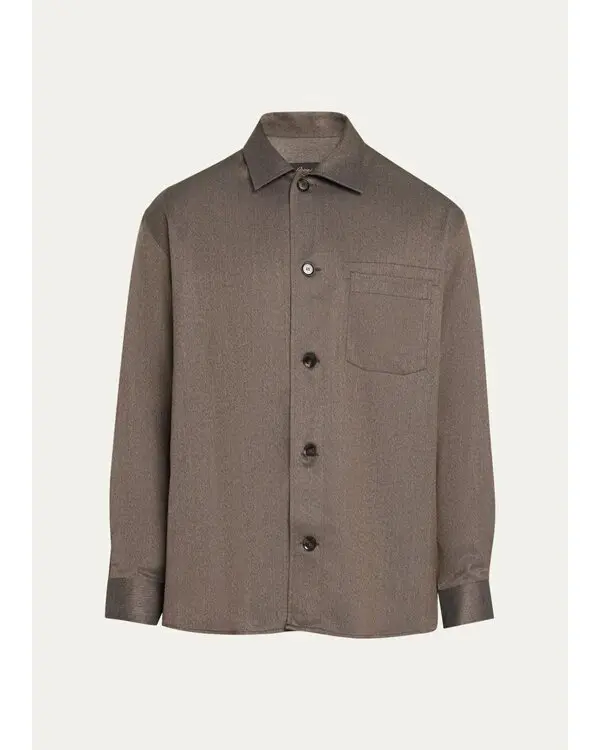 Brioni Mouline Gabardine Overshirt