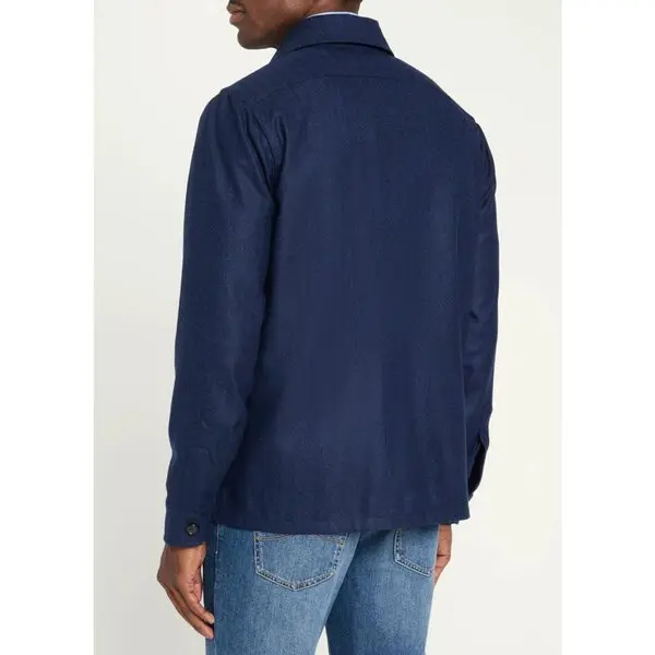 Cesare Attolini Wool Micro-herringbone Overshirt