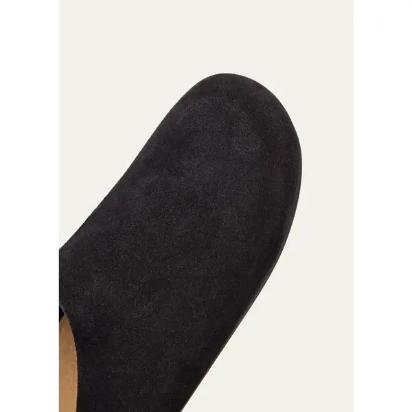 THE ROW Hudson Suede Mules - Black