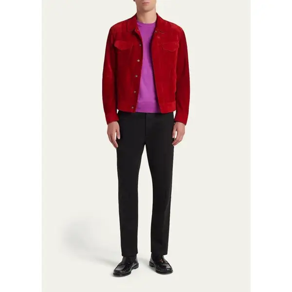 TOM FORD Suede Snap-front Western Jacket - Rust