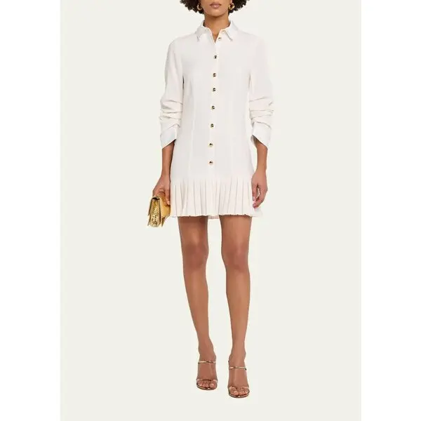 Cinq À Sept Luca Drapey Crepe Mini Shirtdress