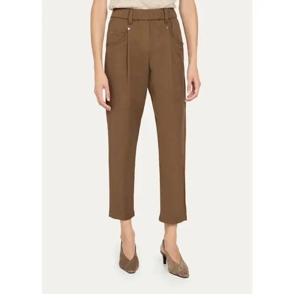 Brunello Cucinelli Cotton Straight-leg Ankle Pull-on Pants