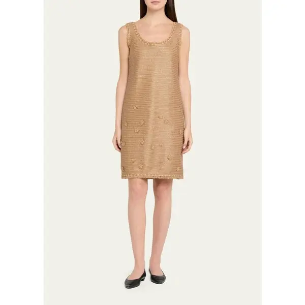 Lafayette 148 New York Raffia-effect Jersey Shift Dress