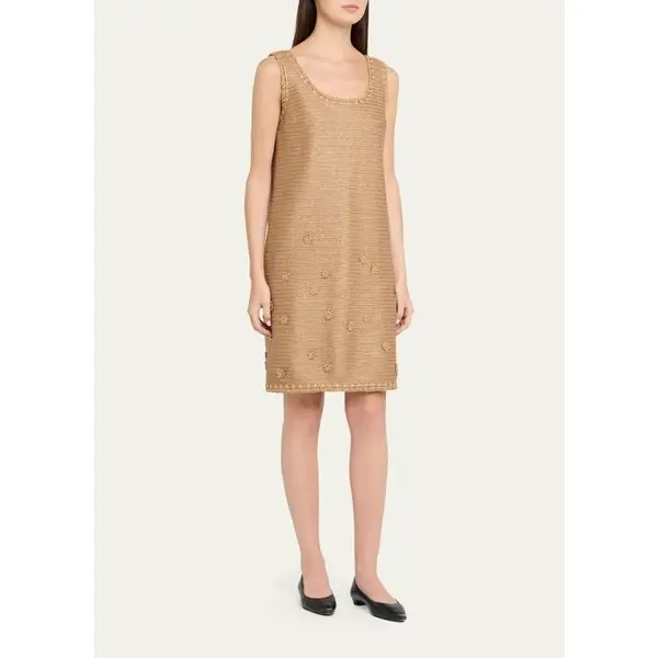 Lafayette 148 New York Raffia-effect Jersey Shift Dress