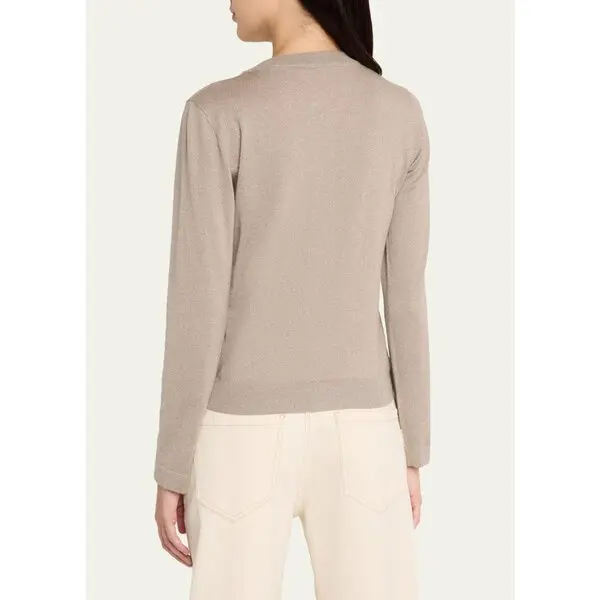 Brunello Cucinelli Cashmere Lurex Crewneck Cardigan