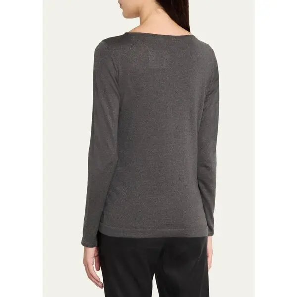 Brunello Cucinelli Cashmere-silk Lurex Long-sleeve Top
