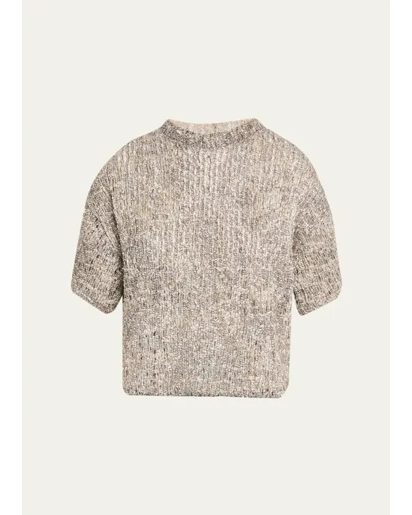 Brunello Cucinelli Couture Metallic Mohair Top