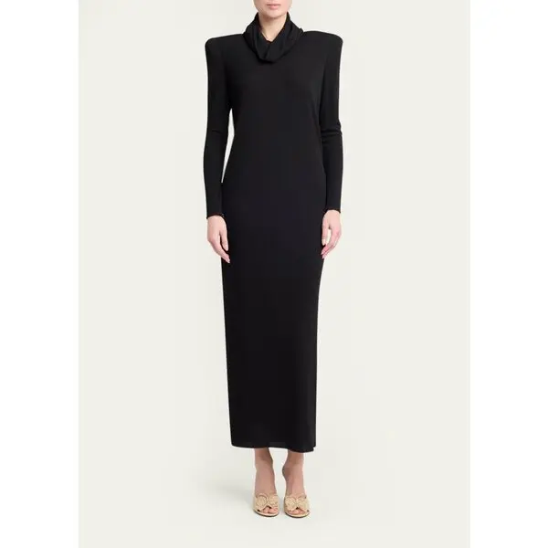 Valentino Garavani Cowl-neck Column Maxi Dress