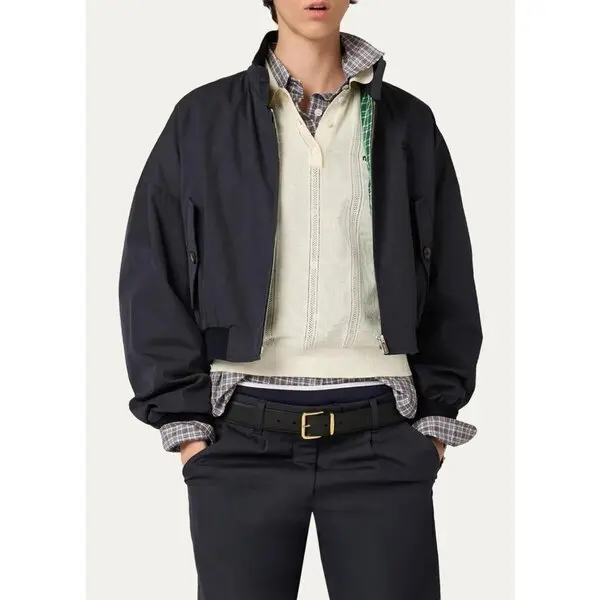 Miu Miu Contrast-striped Cotton-blend Polo Shirt