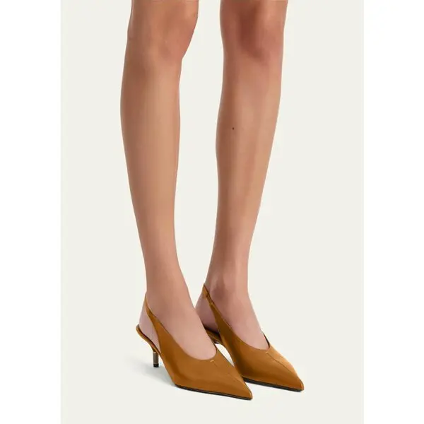 Khaite 55mm Bella Leather Slingback Pumps